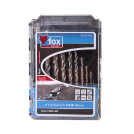 FOX - Drill Bit Set HSS Metal Professional Fully Ground 1-10mm (10pc)